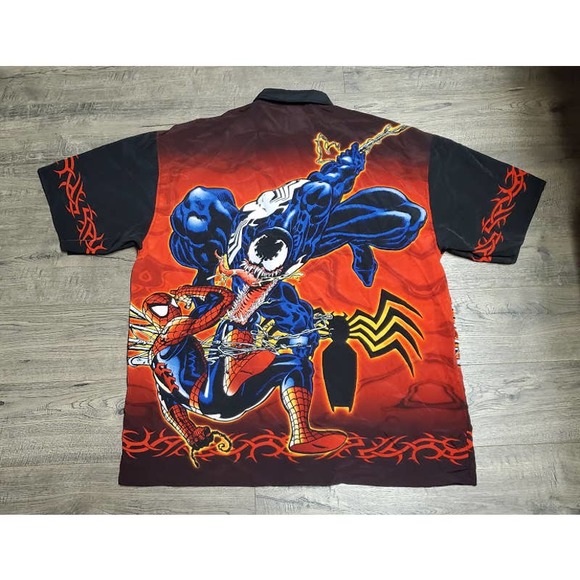 Marvel | Shirts | Vintage New 20 Marvel Spiderman Aop Button Down ...